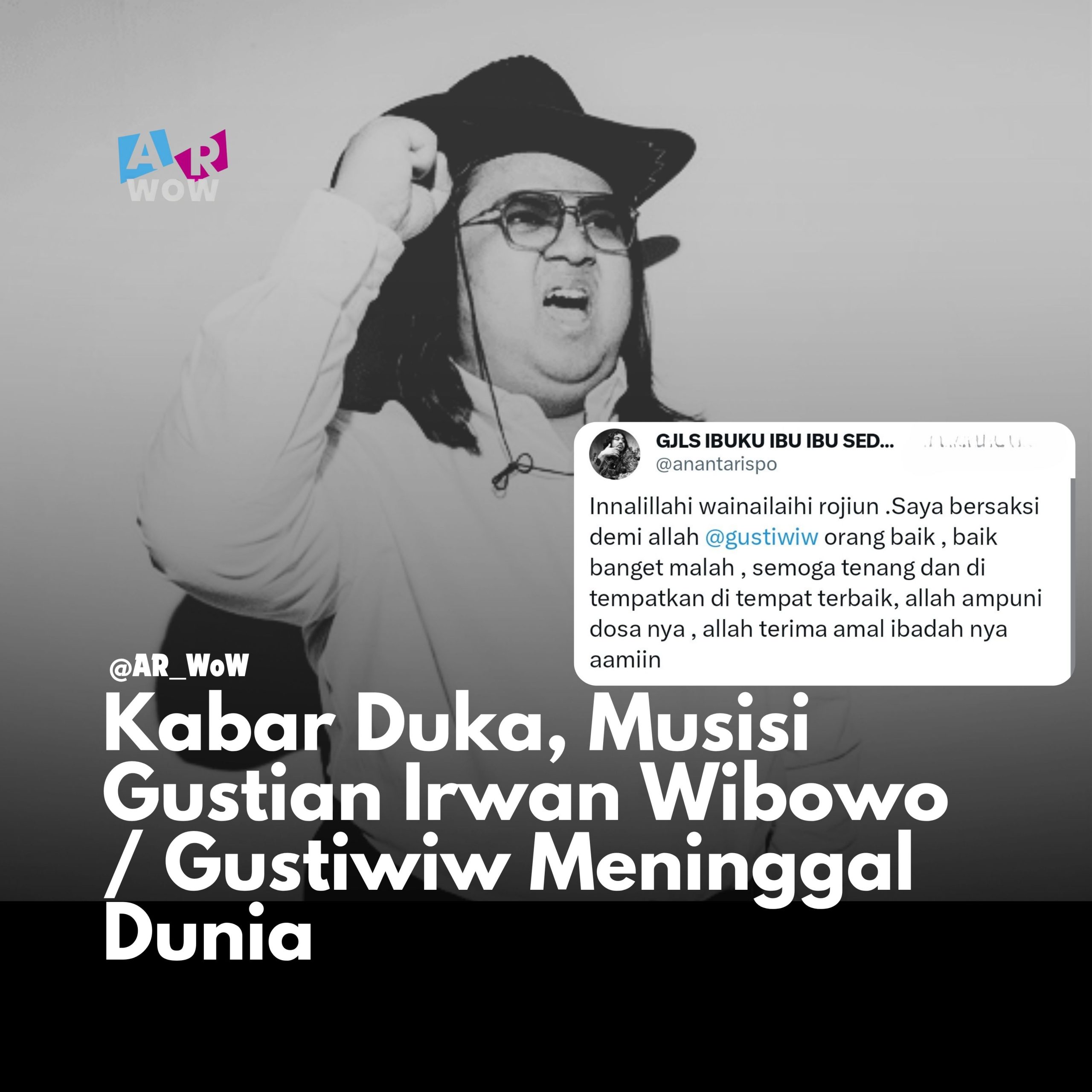Musisi Gustian Irwan Wibowo / Gustiwiw Meninggal Dunia - arWOW Indonesia